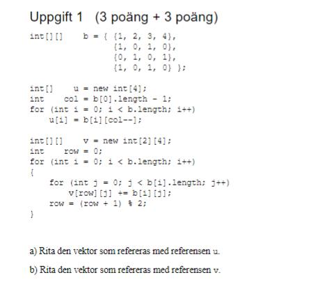 uppgift om att skriva ut en array för hand (Programmering/Java) – Pluggakuten