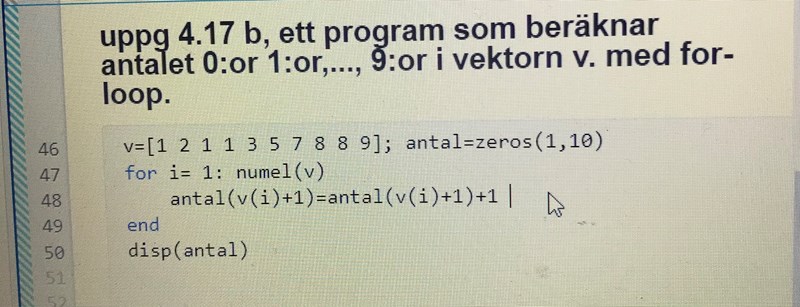 For. Loop (Programmering/Matlab) – Pluggakuten