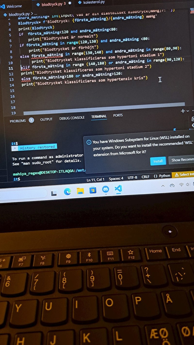 Blodtryck kodning (Programmering/Python) – Pluggakuten