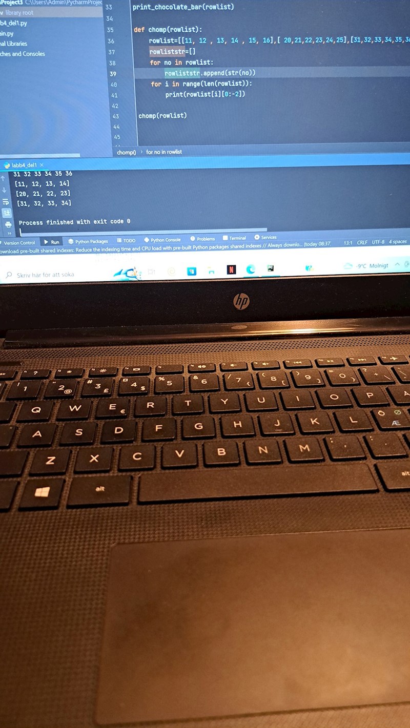 Del rowlist chomp (Programmering/Python) – Pluggakuten