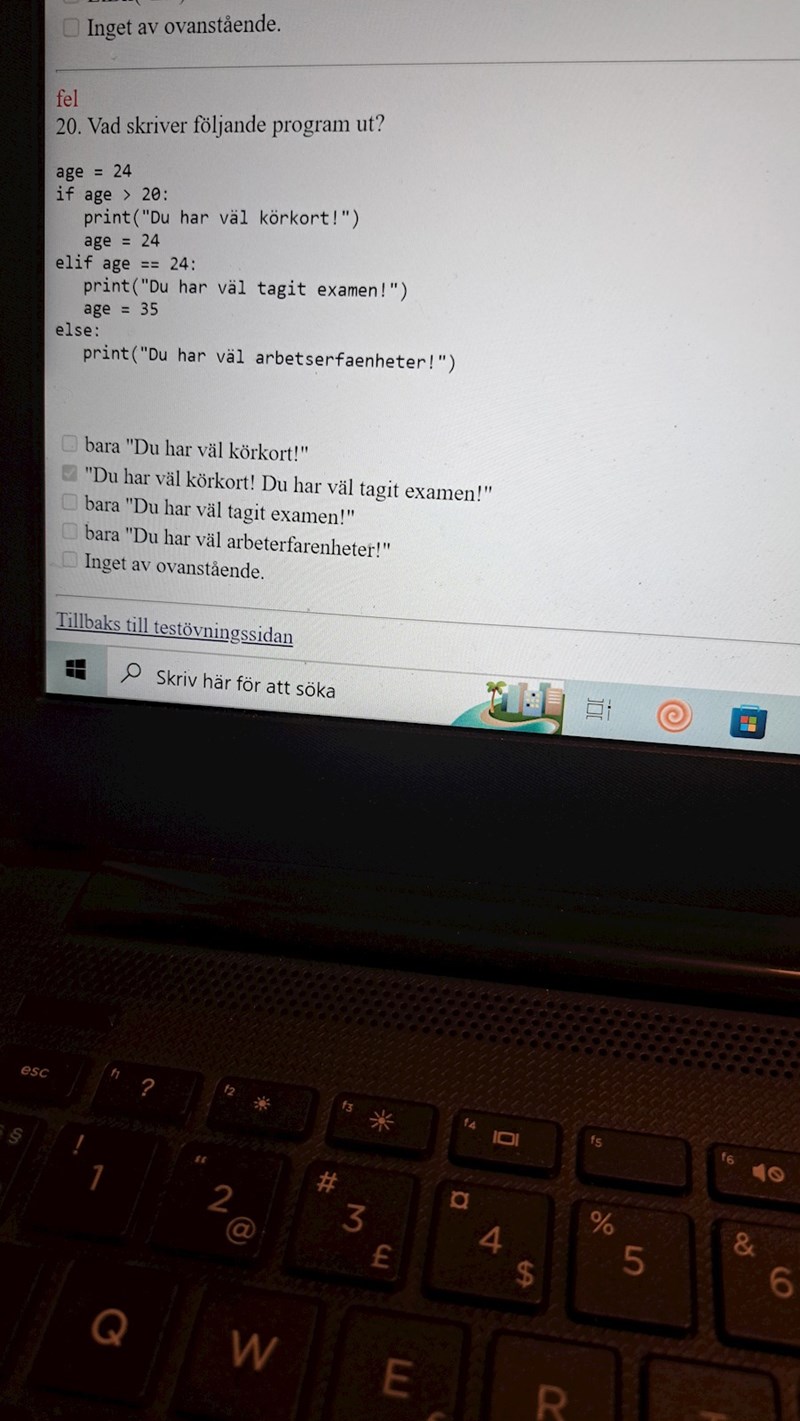 Vad skriver följande program ut? (Programmering/Python) – Pluggakuten