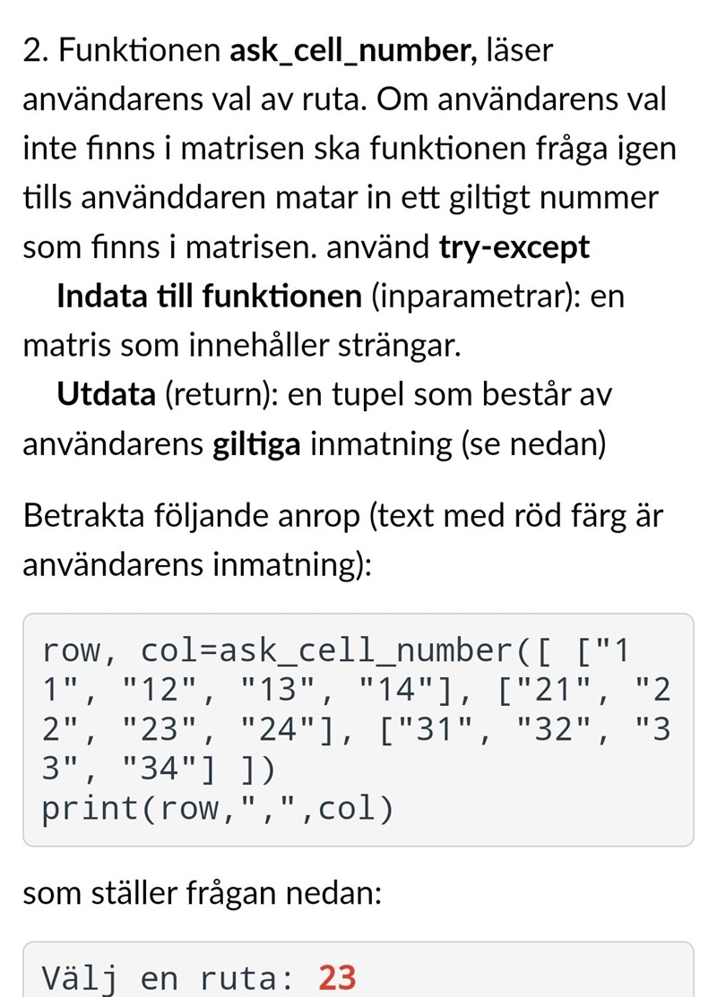 Funktionen ask_cell_number (Programmering/Python) – Pluggakuten