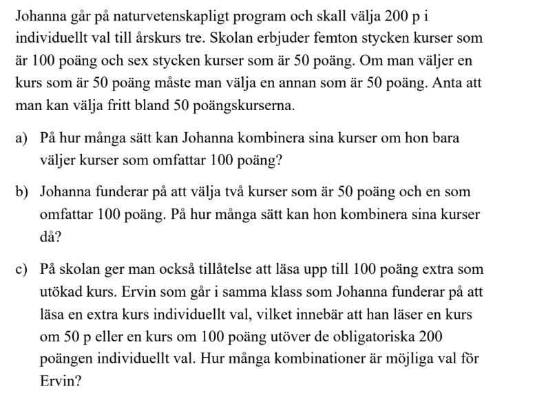 Olika fall av kombinationer (Matematik/Matte 5/Kombinatorik) – Pluggakuten