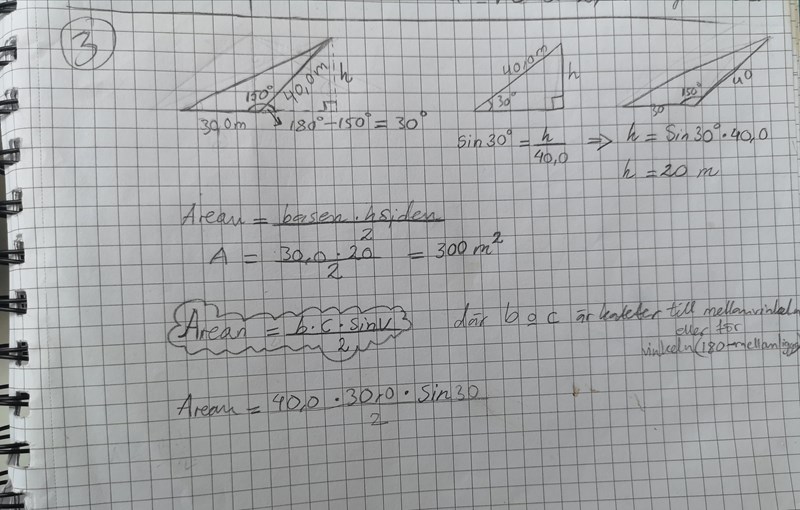 Beräkna sidorna på triangeln (Matematik/Matte 3/Trigonometri) – Pluggakuten
