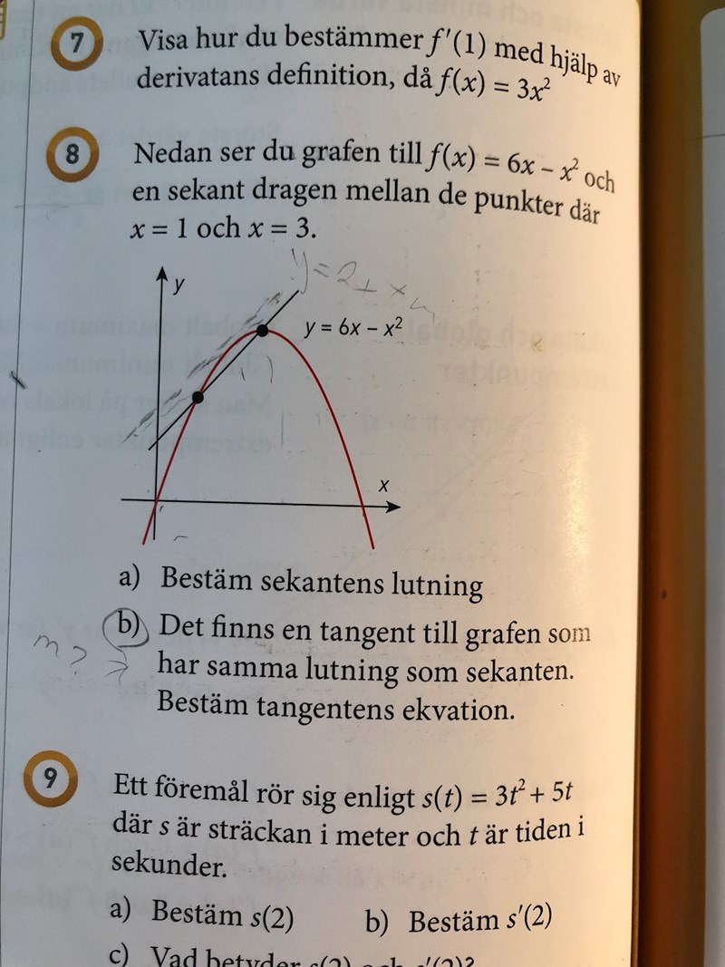 Lutningen för tangenten (Matematik/Matte 3) – Pluggakuten