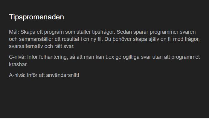 Tipsrunda / Quiz (Programmering/Python) – Pluggakuten