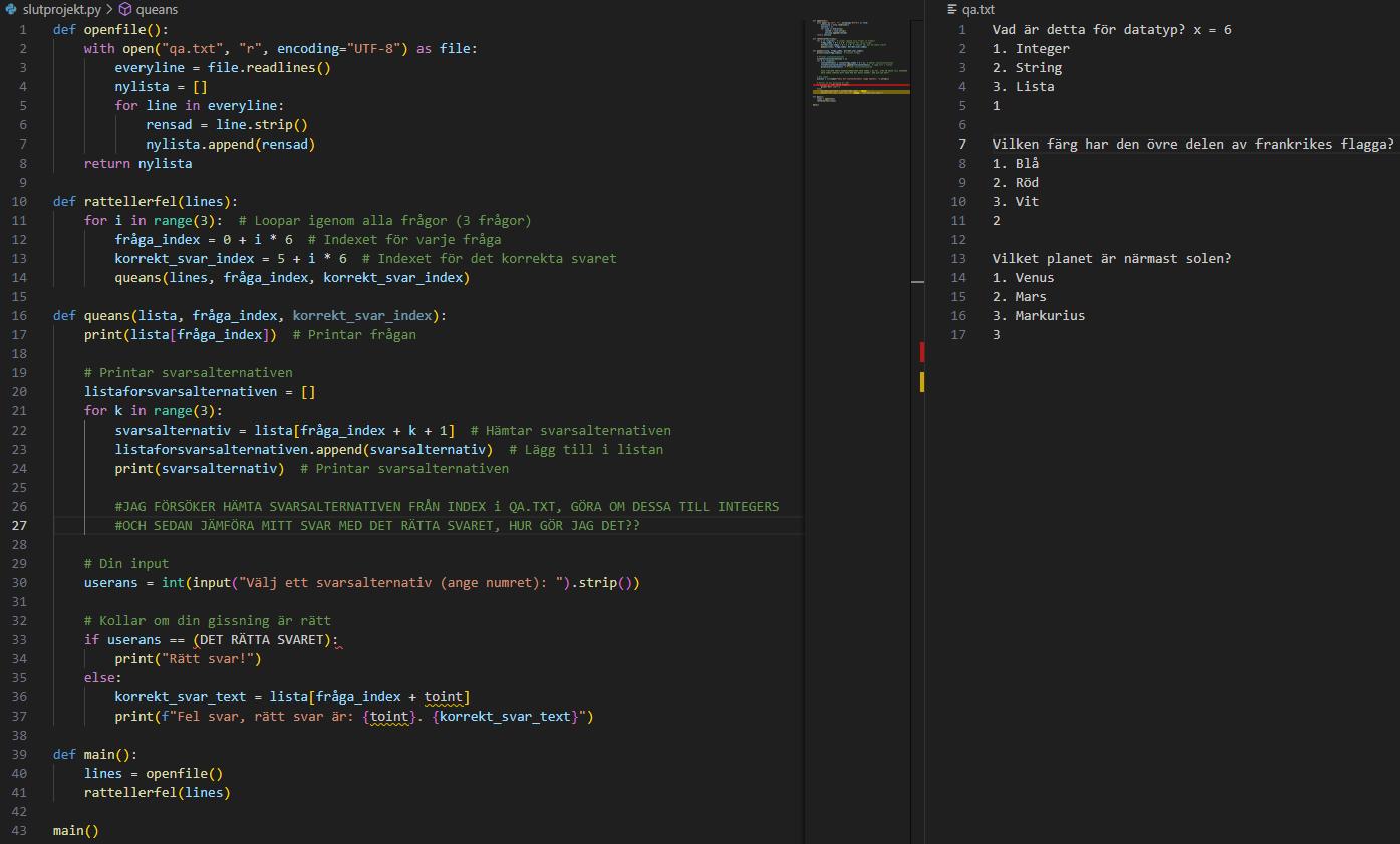 Tipsrunda / Quiz (Programmering/Python) – Pluggakuten