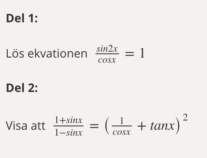 Trigonometriska identiteter och trigonometriska ekvationer (Matematik ...