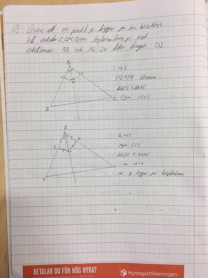 bisektris bevis. (Matematik/Universitet) – Pluggakuten