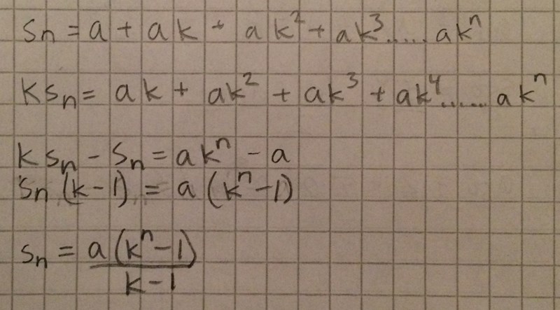 Geometrisk summa - formel (Matematik/Matte 3/Trigonometri) – Pluggakuten