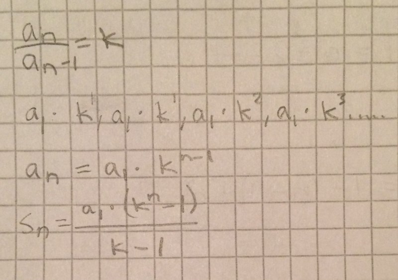 Geometrisk summa - formel (Matematik/Matte 3/Trigonometri) – Pluggakuten