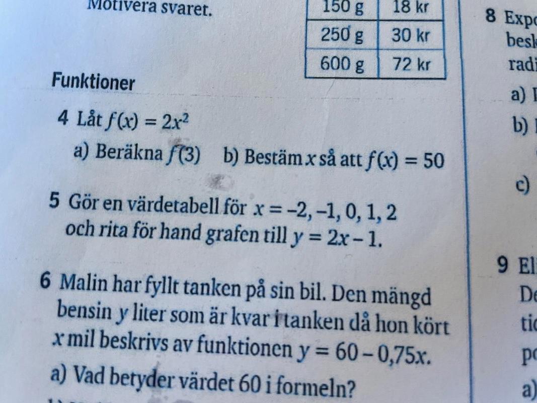 Funktioner (Matematik/Matte 1/Funktioner) – Pluggakuten