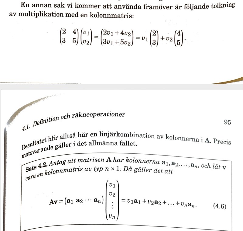 Matriser - matris multiplicerat med kolonnmatris leder till ...