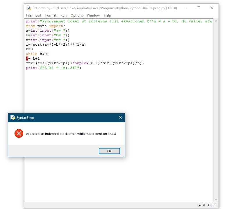 Programmering av polynomfunktion (Programmering/Python) – Pluggakuten