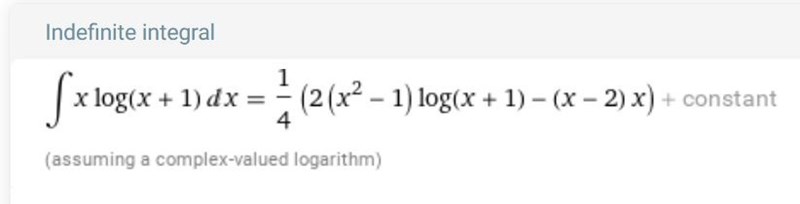 Primitiv funktion x*ln (x+1) (Matematik/Matte 4/Integraler och ...