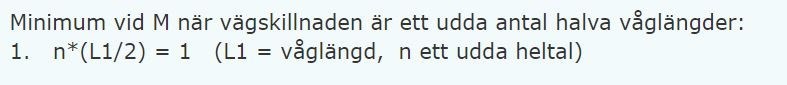 Formler för interferens (Fysik/Fysik 2) – Pluggakuten