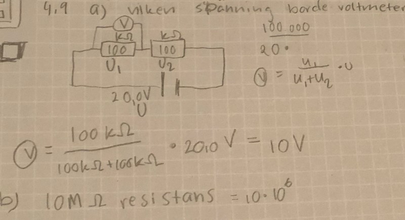 inre resistans i voltmeter (Fysik/Universitet) – Pluggakuten