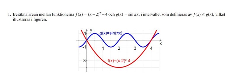 Arean mellan två funktioner (Matematik/Matte 4/Integraler och ...