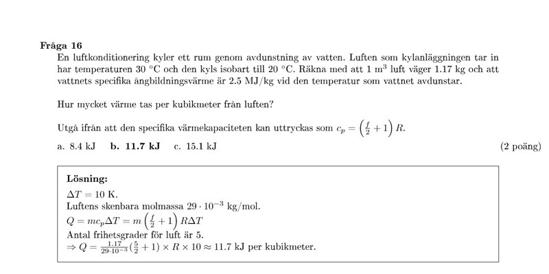 samband mellan molmassa och densitet? (Fysik/Universitet) – Pluggakuten