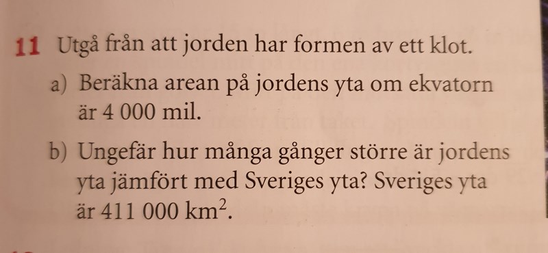 Få radien från klotets omkrets (Matematik/Årskurs 9) – Pluggakuten