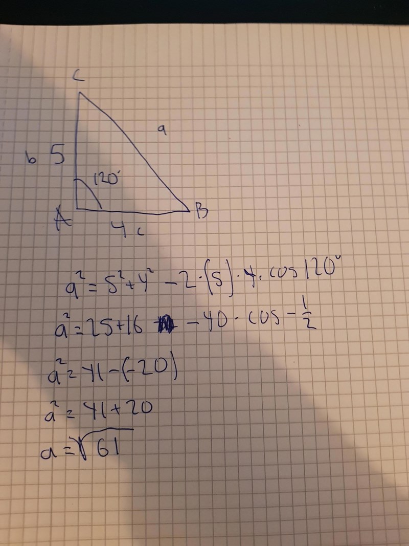 Cosinussatsen (Matematik/Matte 3) – Pluggakuten