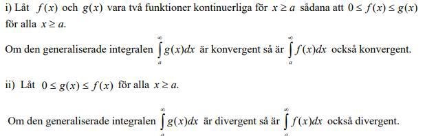 konvergenta/divergenta integraler (Matematik/Universitet) – Pluggakuten
