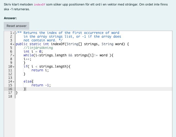 Kodfel - sökning i vektorer (Programmering/Java) – Pluggakuten