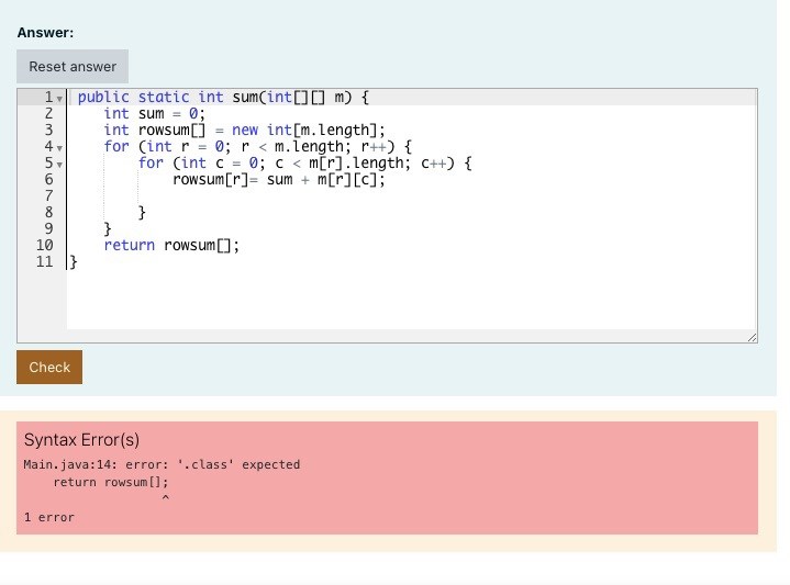 Nestled loop, matriser (Programmering/Java) – Pluggakuten