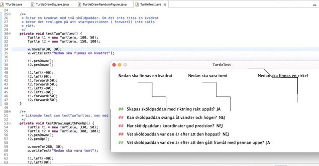 Kod-fel i klass Turtle (Programmering/Java) – Pluggakuten