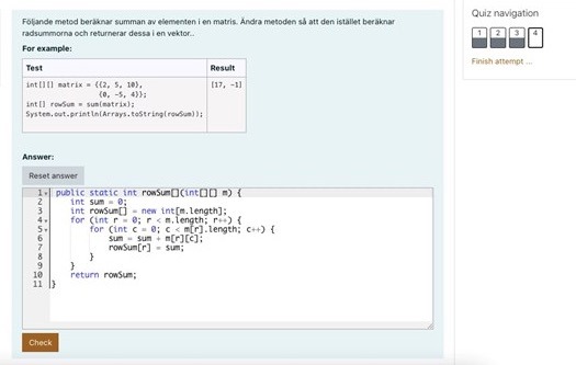 Nestled loop, matriser (Programmering/Java) – Pluggakuten