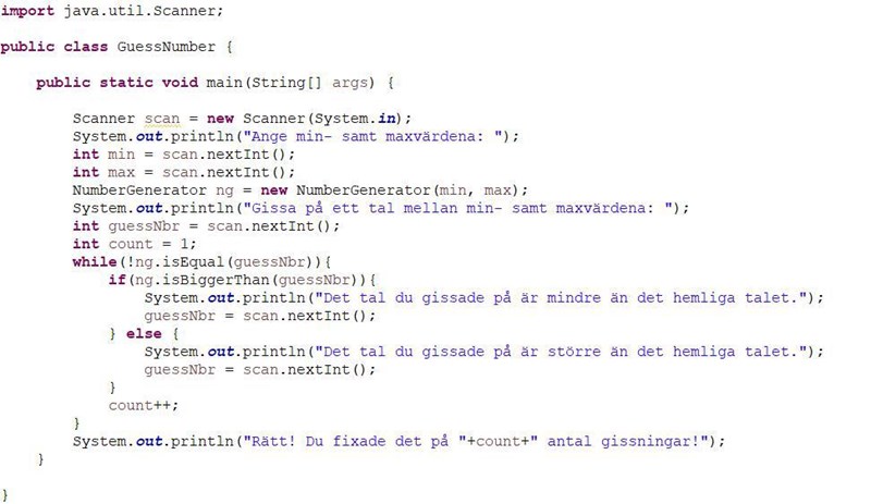 Gissningsspel mellan två tal (Programmering/Java) – Pluggakuten