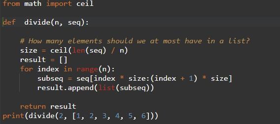 Klippa isär lista (Programmering/Python) – Pluggakuten