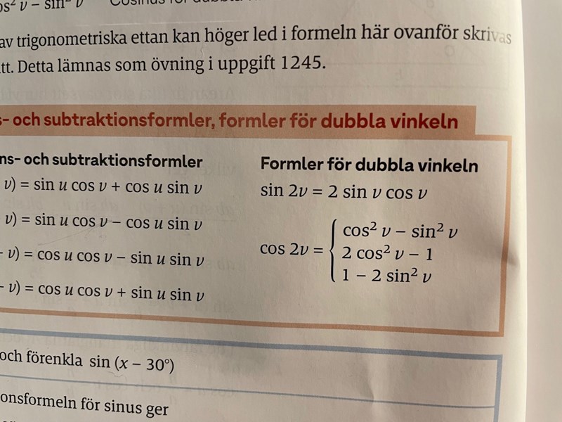 Vad betyder formeln för dubbla vinkeln? (Matematik/Matte 4/Trigonometri ...
