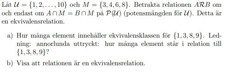 Diskret matematik - Ekvivalenrelationer (Matematik/Universitet ...