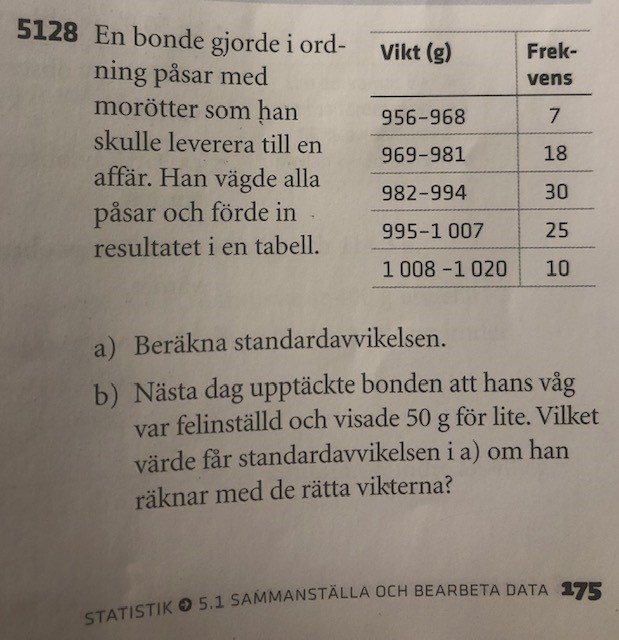 Standardavvikelse. (Matematik/Matte 2/Statistik) – Pluggakuten