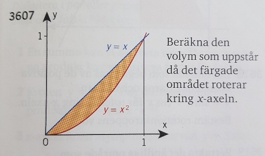 Försöker beräkna rotationsvolymen, varför blir det fel ? (Matematik ...