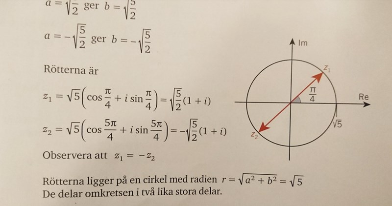 Cirkeln radie och rötterna (Matematik/Matte 4/Komplexa tal) – Pluggakuten