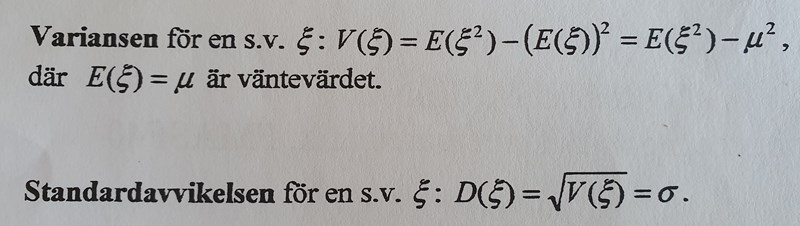 Varians och standardavvikelse, grundläggande matematisk statistik ...