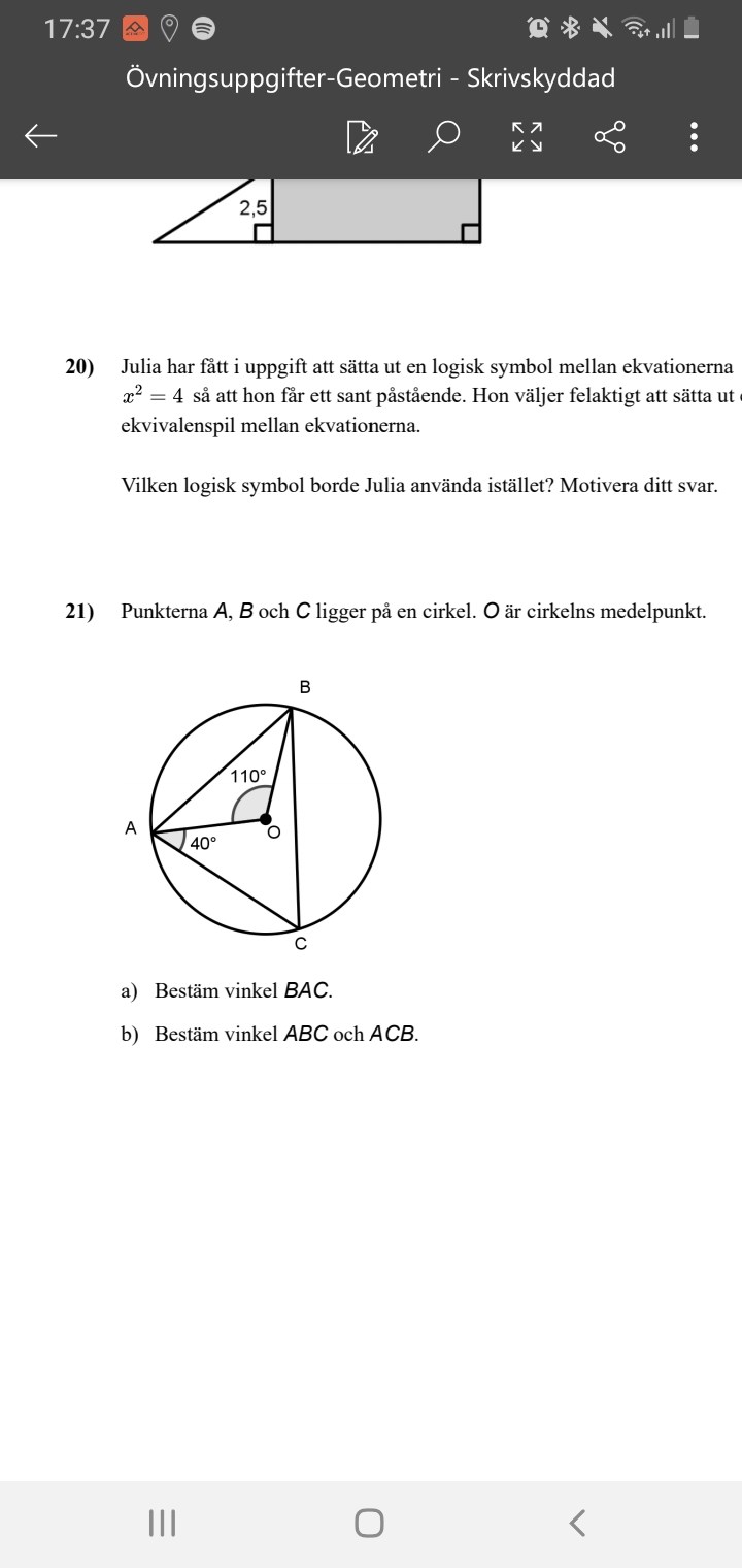 Räkna ut vinklar med randvinkel? (Matematik/Matte 2/Logik och geometri ...