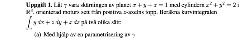 Flervariabelanalys parametrisering (Matematik/Universitet) – Pluggakuten