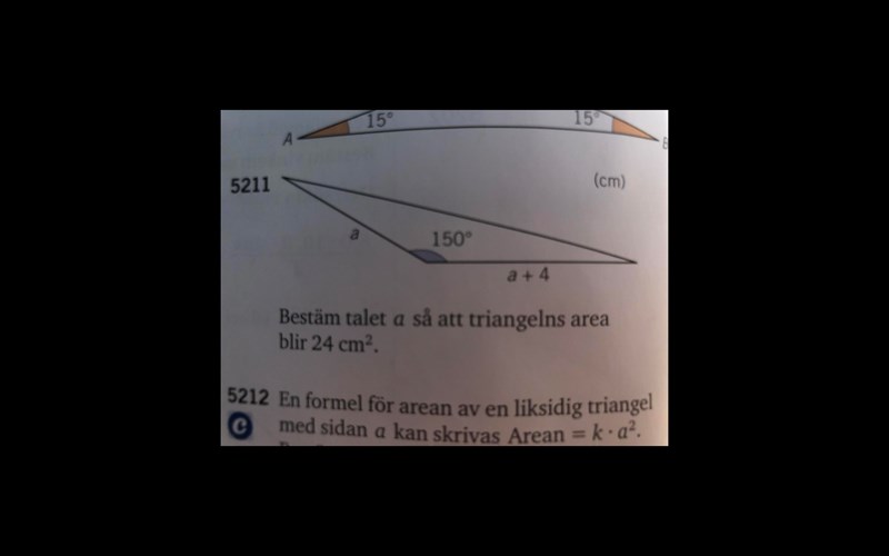 Bestäm längden a i en triangel (Matematik/Matte 3/Trigonometri ...