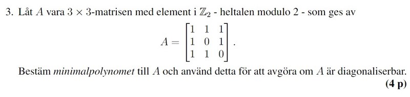 Moduloräkning i linjär algebra (Matematik/Universitet) – Pluggakuten