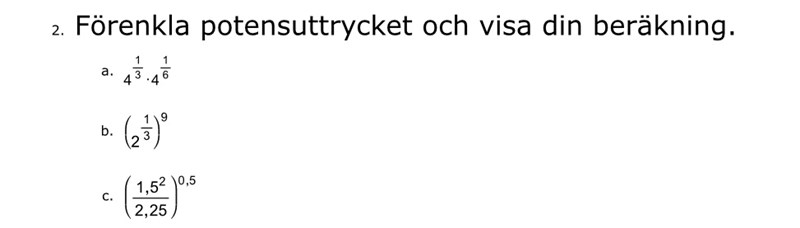 Svårt att lösa potenser (Matematik/Matte 2/Algebra) – Pluggakuten