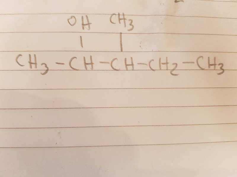 Strukturformel och summaformel på 3-metyl-2-pentanol (Kemi/Kemi 2 ...