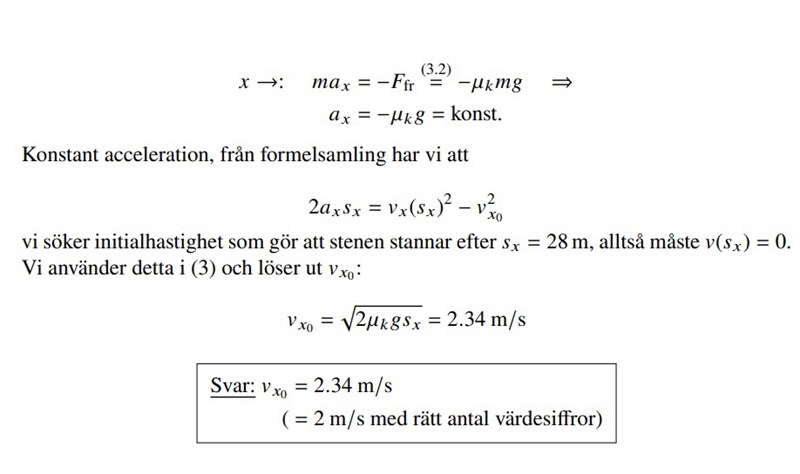 Kraft och friktion på curlingsten (mekanik) (Fysik/Universitet ...