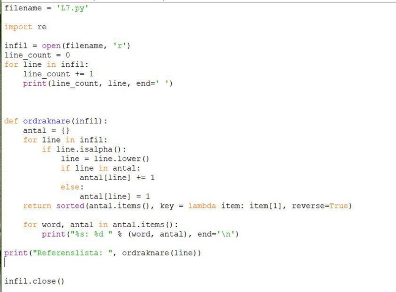 Göra en referenslista för ord på vilken rad (Programmering/Python ...