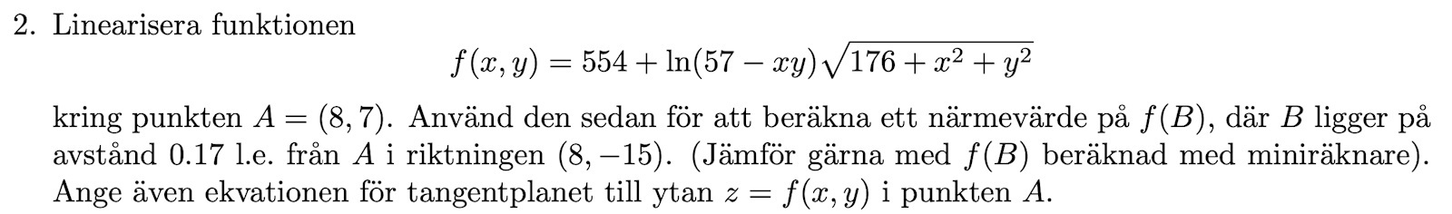 Linjär Approximation Matematik Universitet Pluggakuten