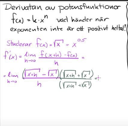 Derivatan av potensfunktioner (Matematik/Matte 3) – Pluggakuten