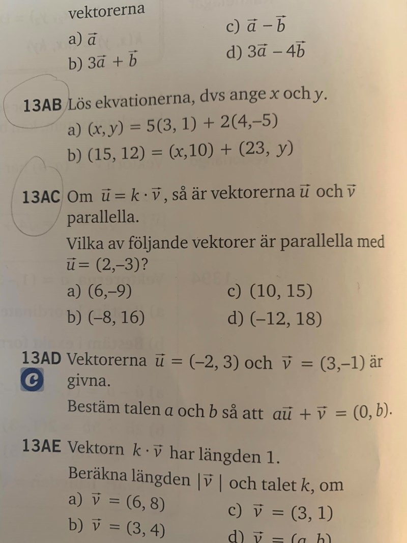Parallella vektorer (Matematik/Matte 3) – Pluggakuten
