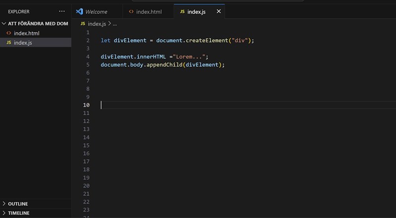 lägga till paragraf till tom body med javascript (Programmering ...